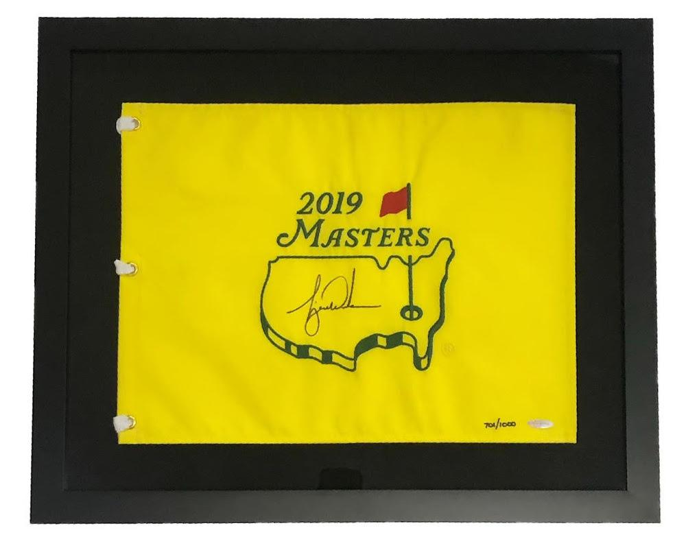 Tiger Woods Signed LE Custom Framed 2019 Masters Golf Pin Flag (UDA ...