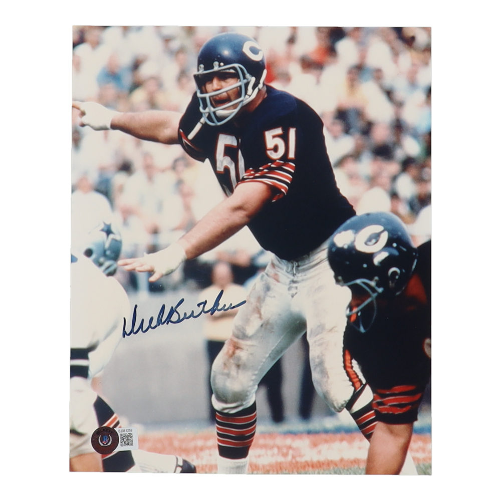 Dick Butkus Signed Bears 8x10 Photo Beckett Pristine Auction