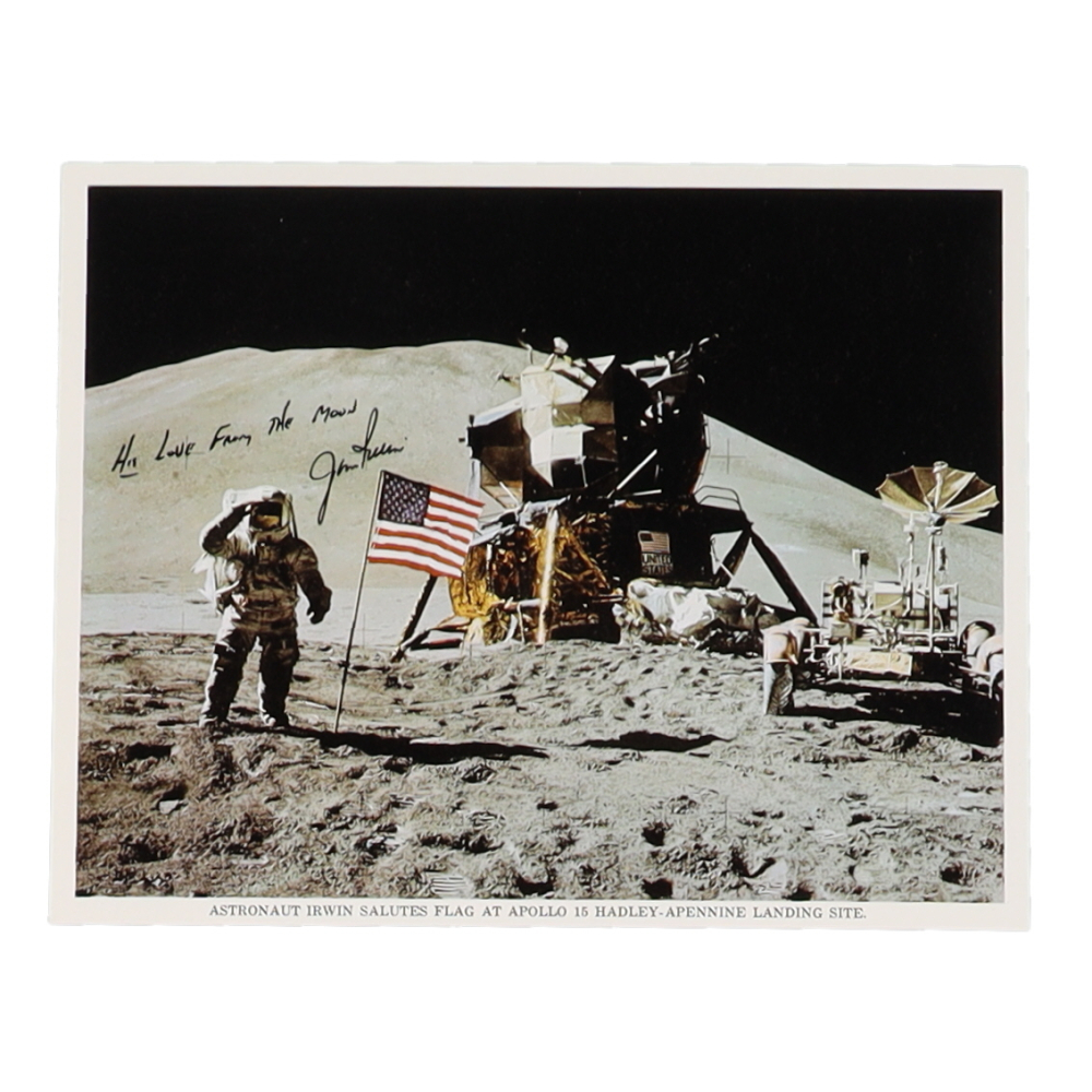 Jim Irwin Signed NASA 8x10 Photo Inscribed "His Love From The Moon ...
