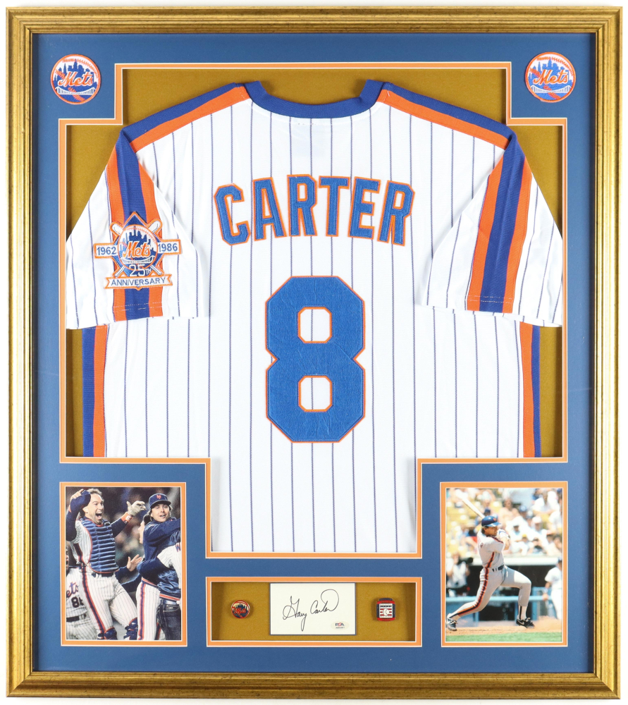 Gary Carter Signed Custom Framed Cut Display with Jersey & Original ...