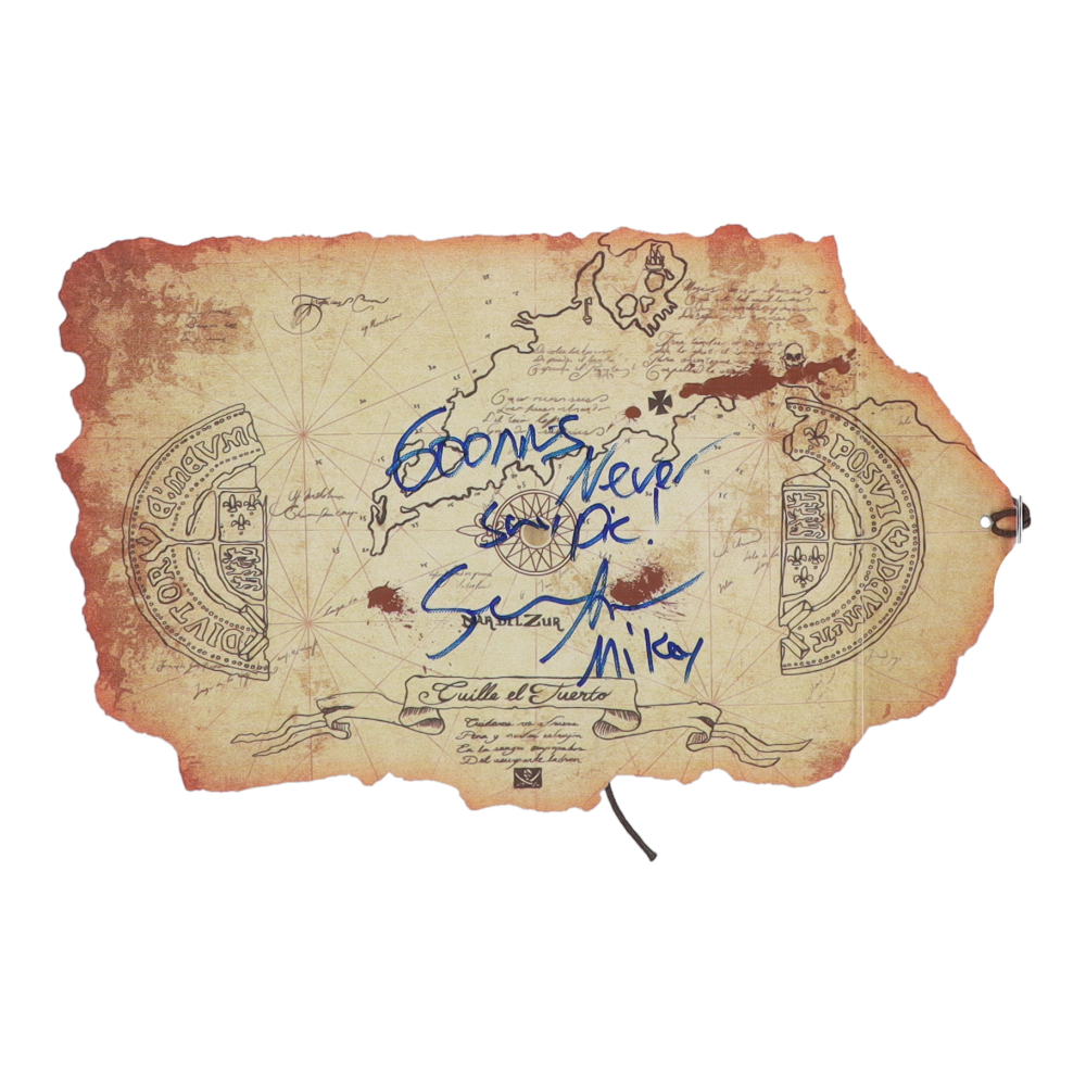 Sean Astin Signed "The Goonies" Replica Treasure Map Inscribed "Goonies ...