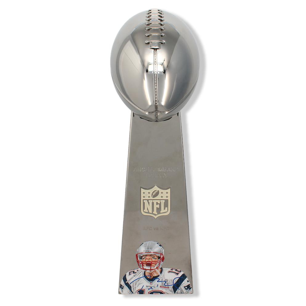 Tom Brady Signed Full-Size Replica Lombardi Trophy with Original ...
