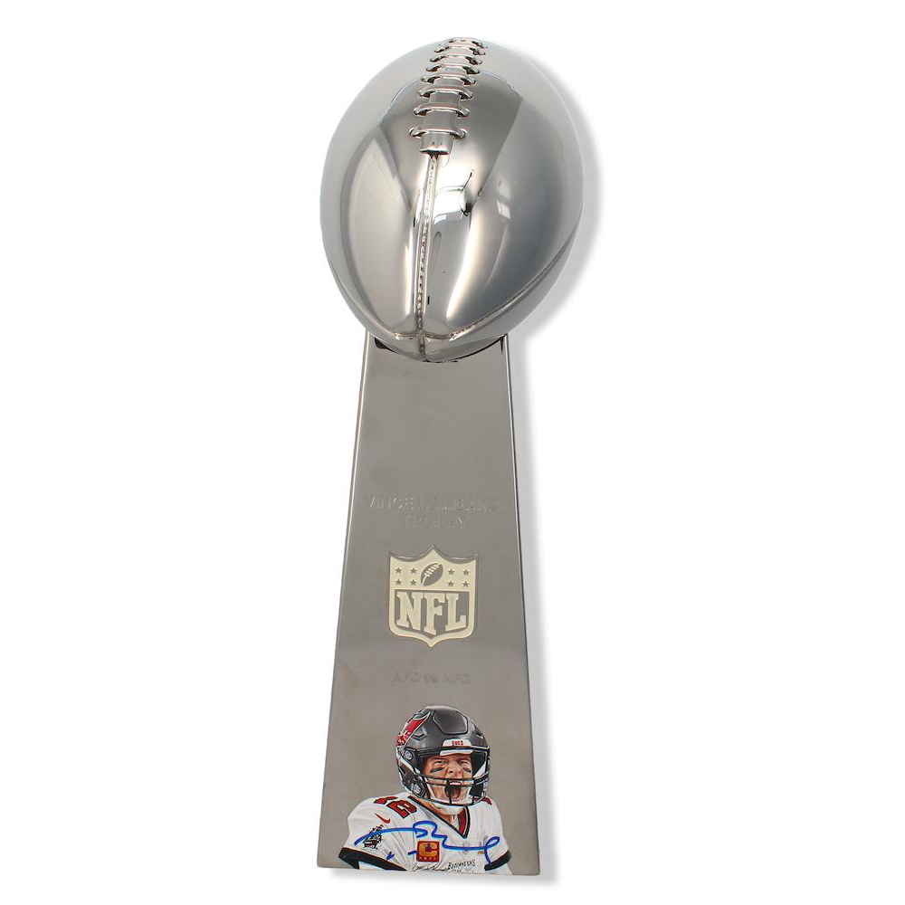 Tom Brady Signed Full-Size Replica Lombardi Trophy with Original ...