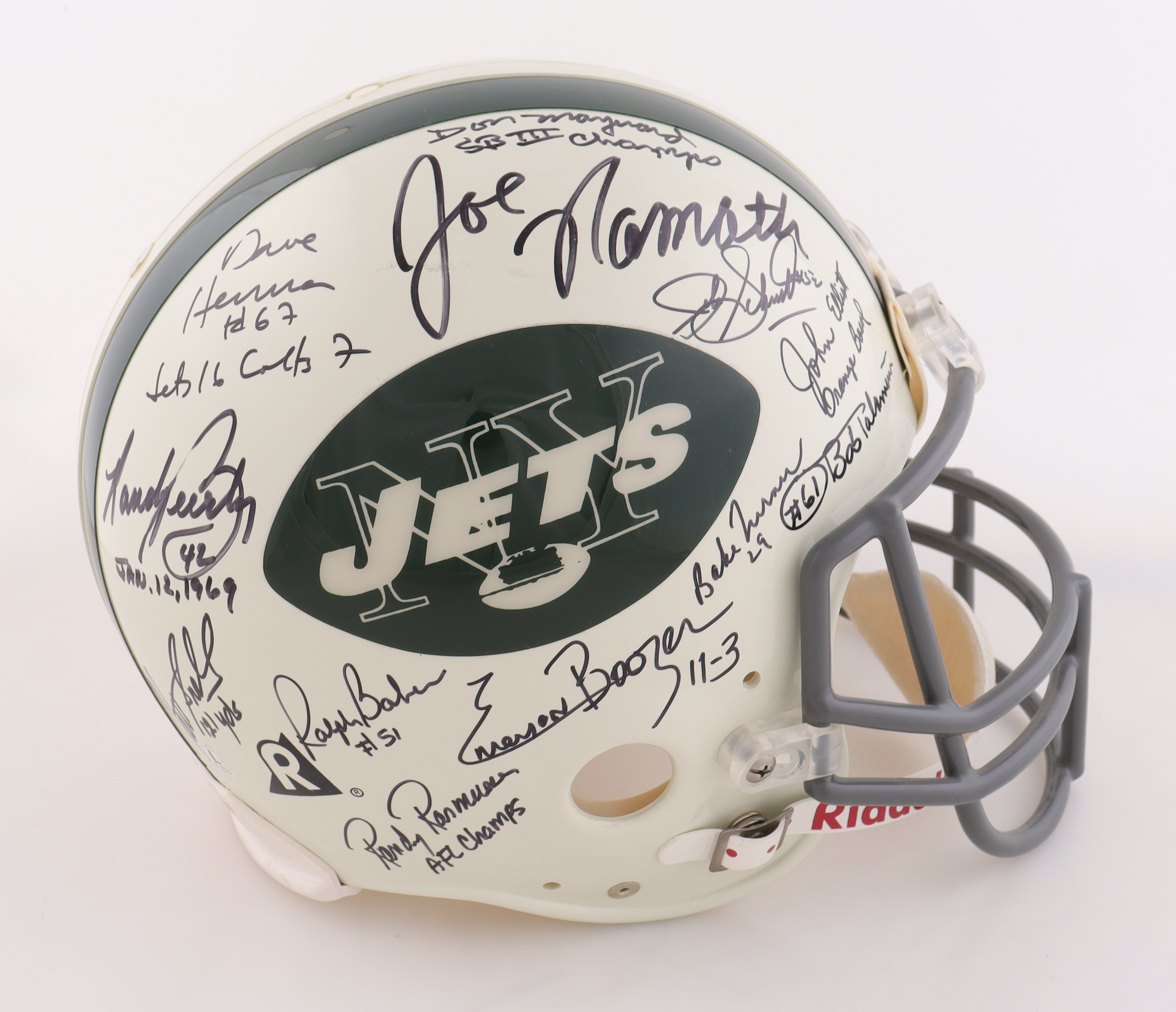 1969 Jets Full-Size Authentic On-Field Helmet Team-Signed By (24) with ...