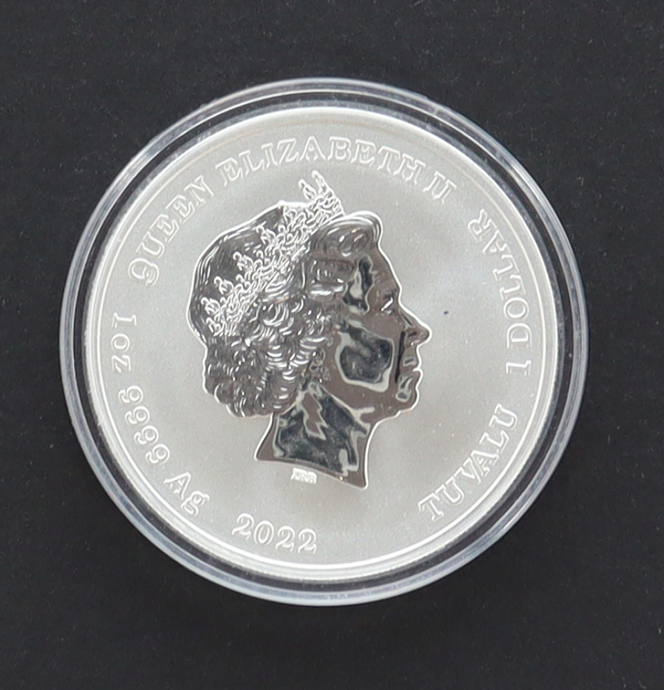 2022 Tuvalu $1 "60 Years of James Bond 007" Colorized 1oz .9999 Silver ...