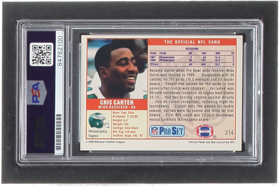 Cris Carter Signed 1989 Pro Set #314 RC (PSA) | Pristine Auction