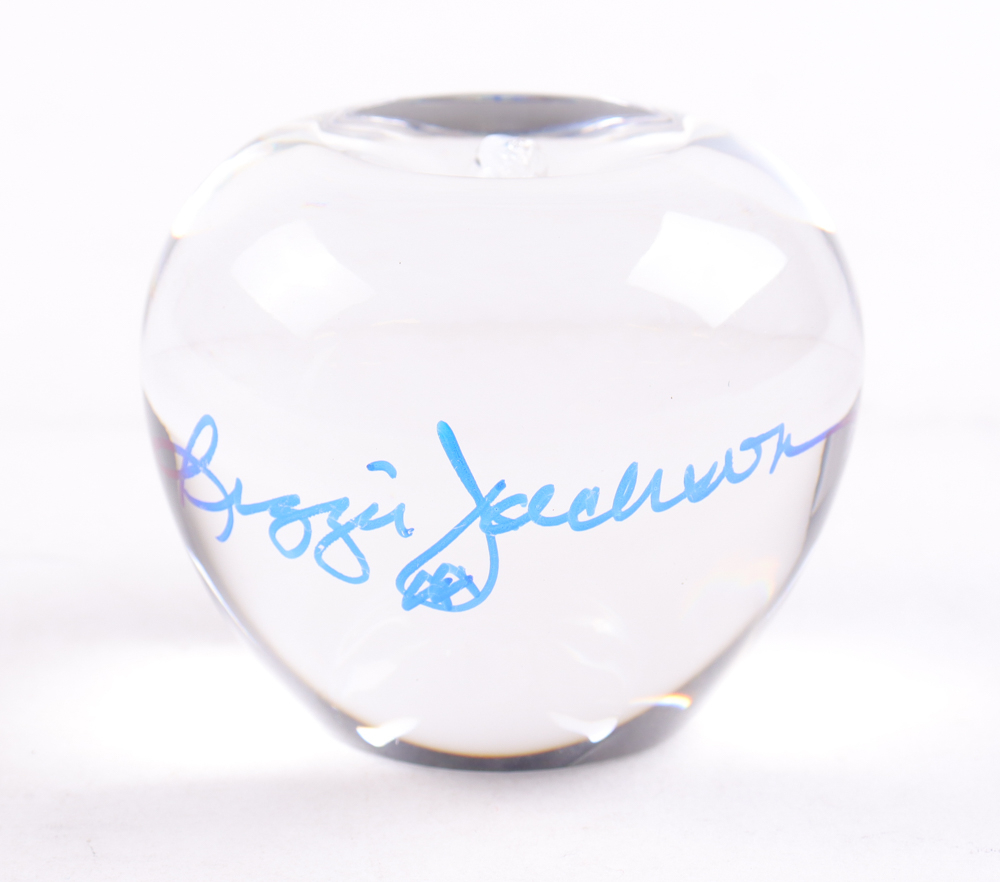Reggie Jackson Signed Tiffany & Co Heavy Lead Crystal Apple With ...
