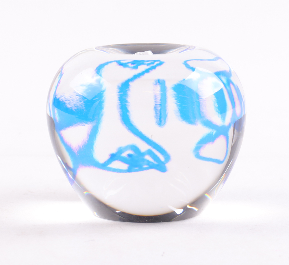 Reggie Jackson Signed Tiffany & Co Heavy Lead Crystal Apple With ...