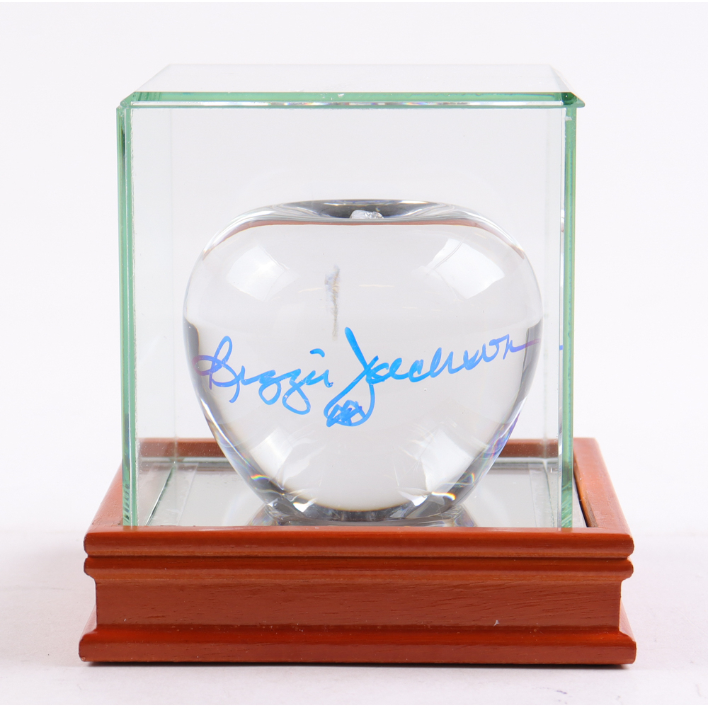 Reggie Jackson Signed Tiffany & Co Heavy Lead Crystal Apple With ...