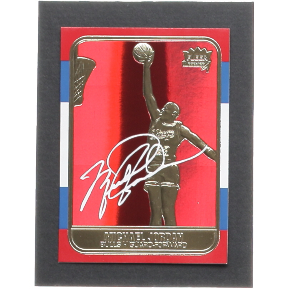 Michael Jordan 1997 Fleer Premier Red Holo Refractor 23Kt Gold Card ...