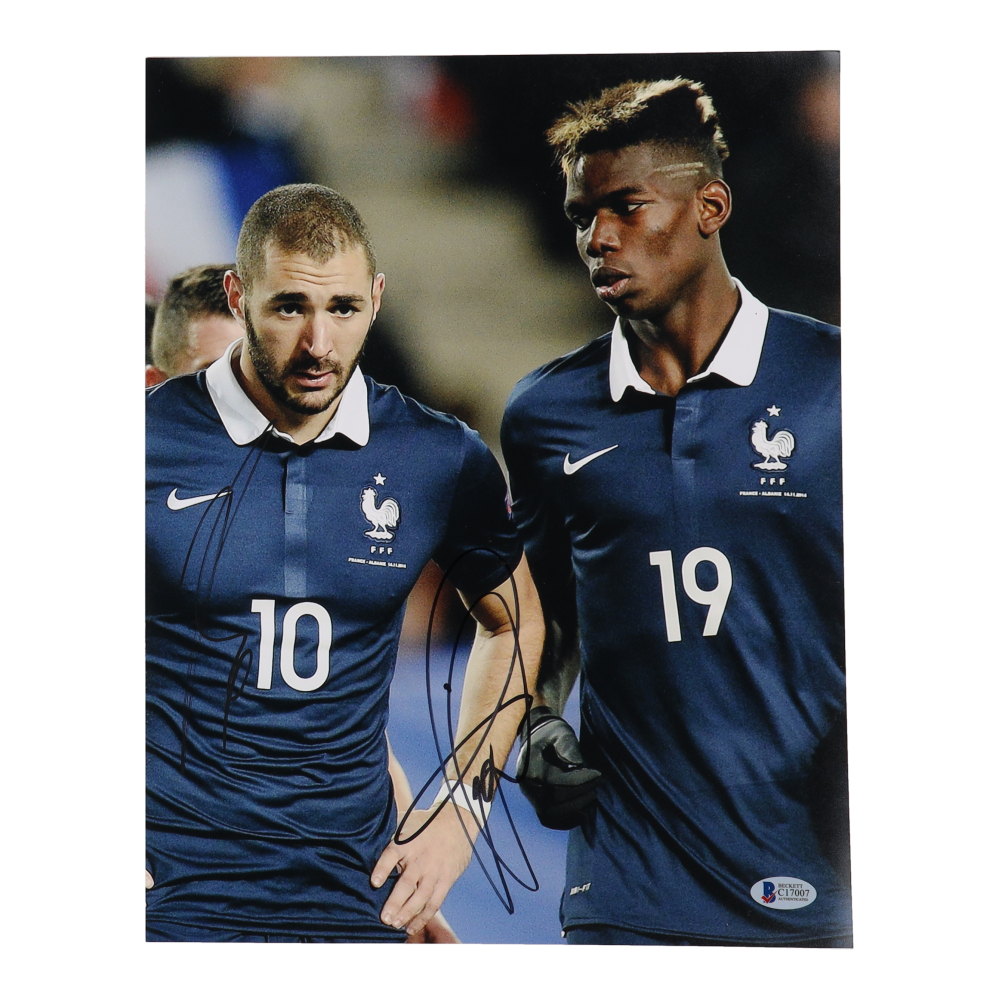 Karim Benzema & Paul Pogba Signed Team France 11x14 Photo (Beckett ...