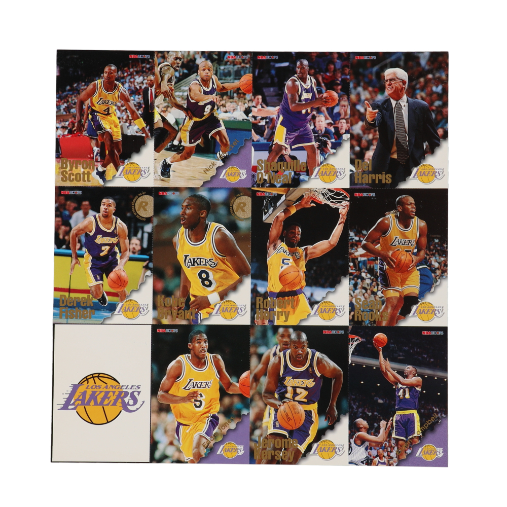 1996-97 Hoops Team Sheets Lakers Uncut Sheet of (12) Cards with Kobe ...