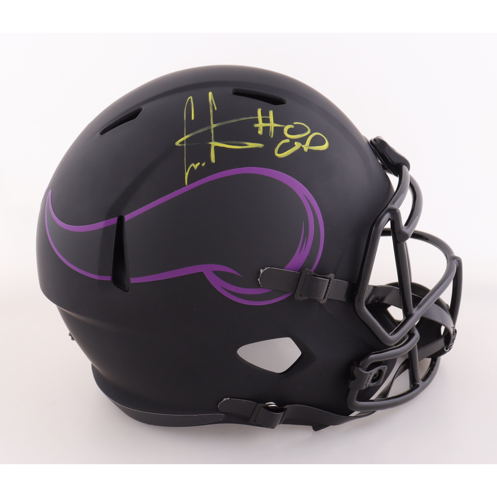 Cris Carter Signed Vikings Full-Size Eclipse Alternate Speed Helmet ...