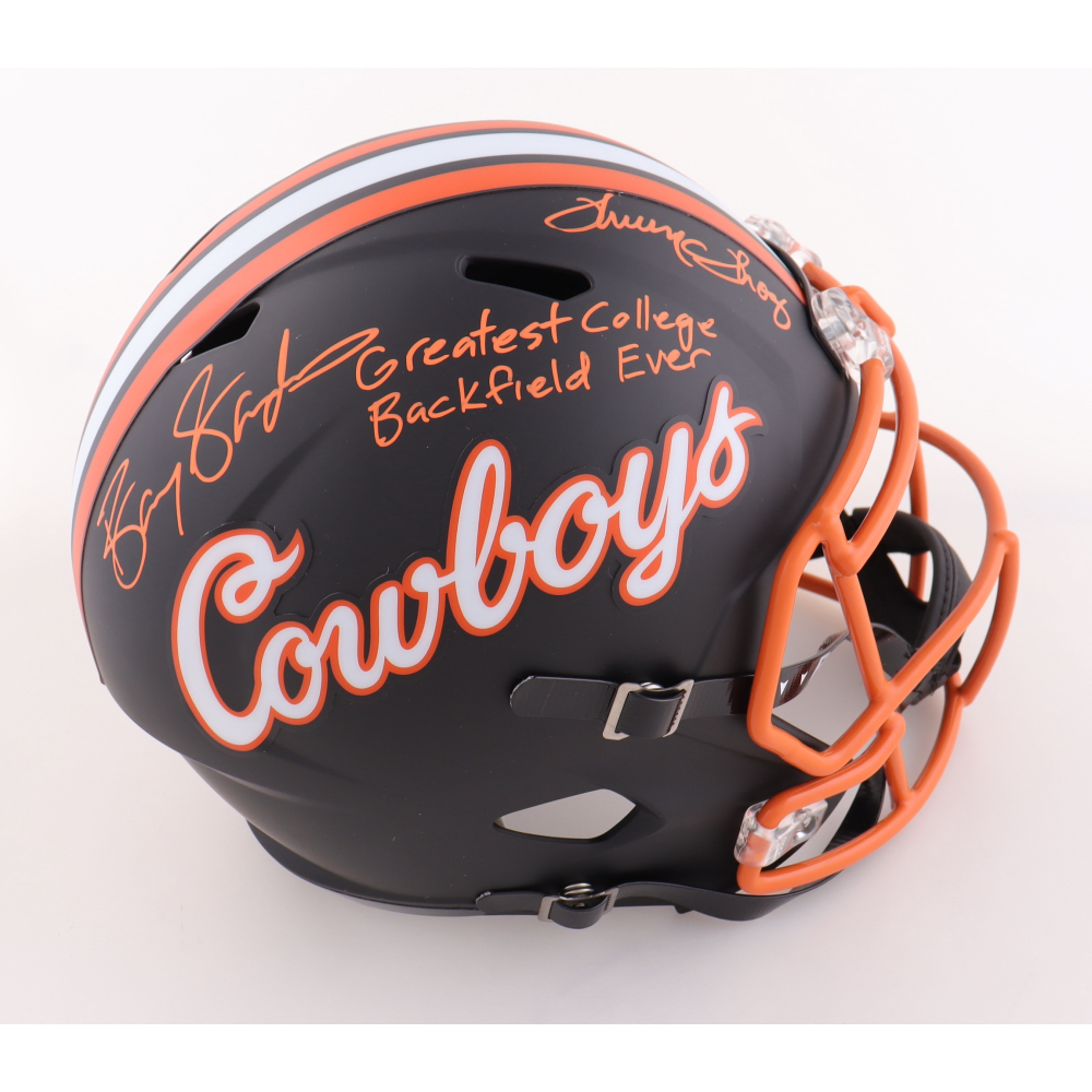 Barry Sanders & Thurman Thomas Signed Oklahoma State Cowboys Full Size ...