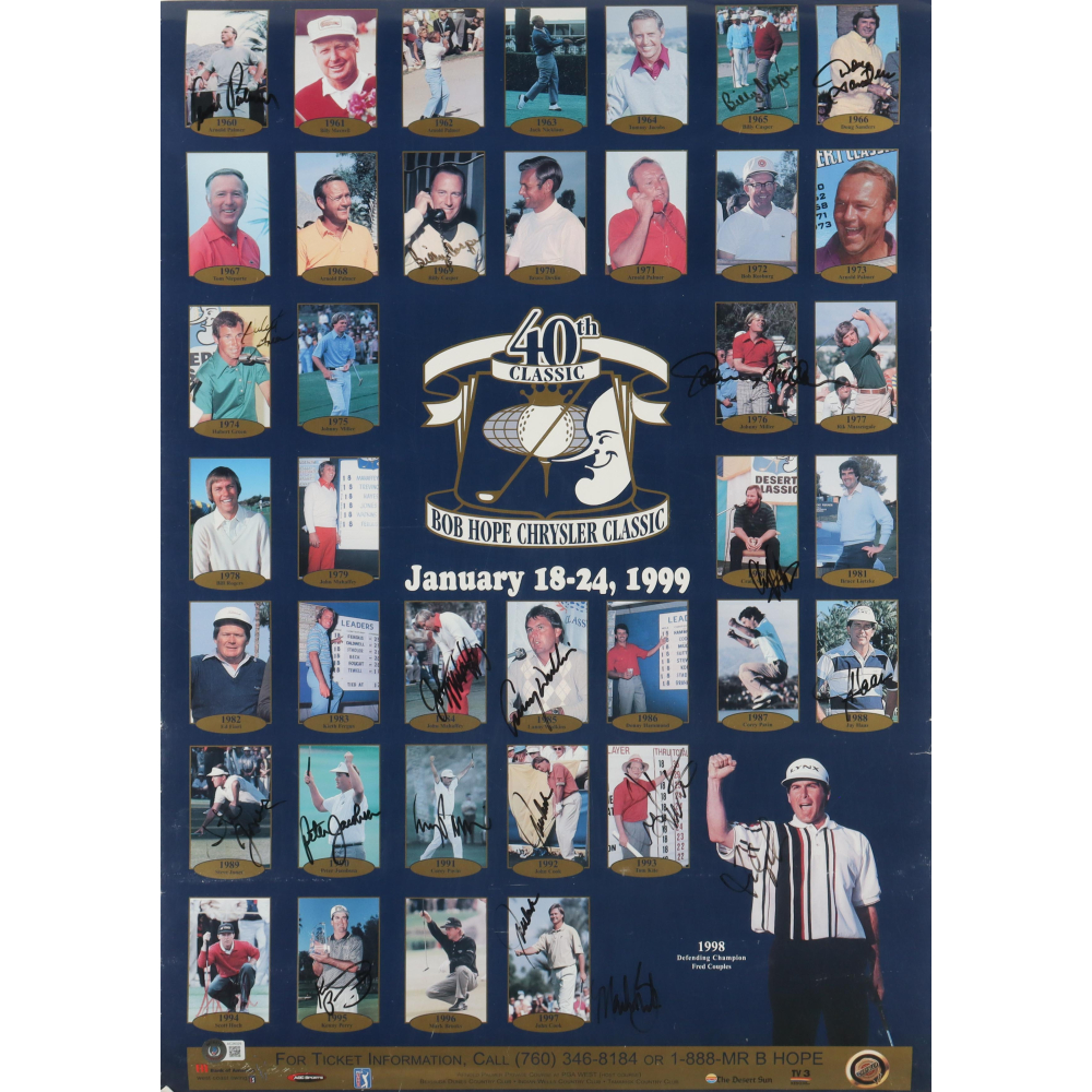 Bob Hope Chrystler 40th Classic 19x27 Poster Multi-Signed By (20 ...