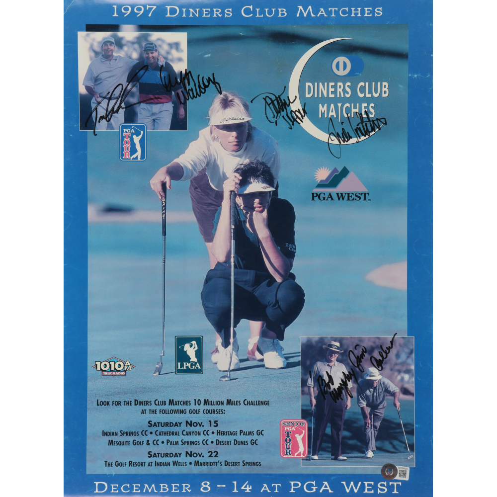 1997 Diners Club Matches Poster Signed by (6) With Dottie Pepper, Juli ...