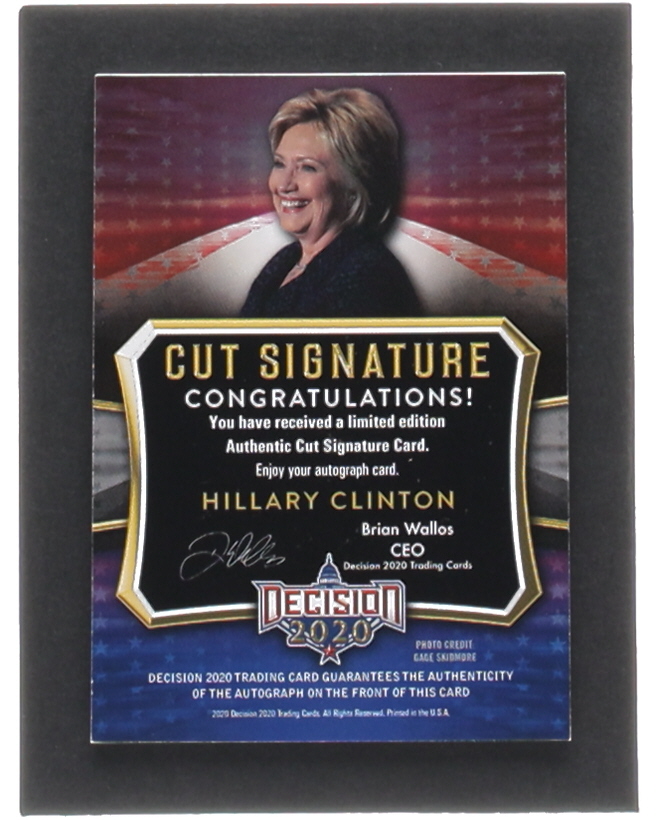 Hillary Clinton 2020 Decision 2020 Cut Signatures #NNO | Pristine Auction