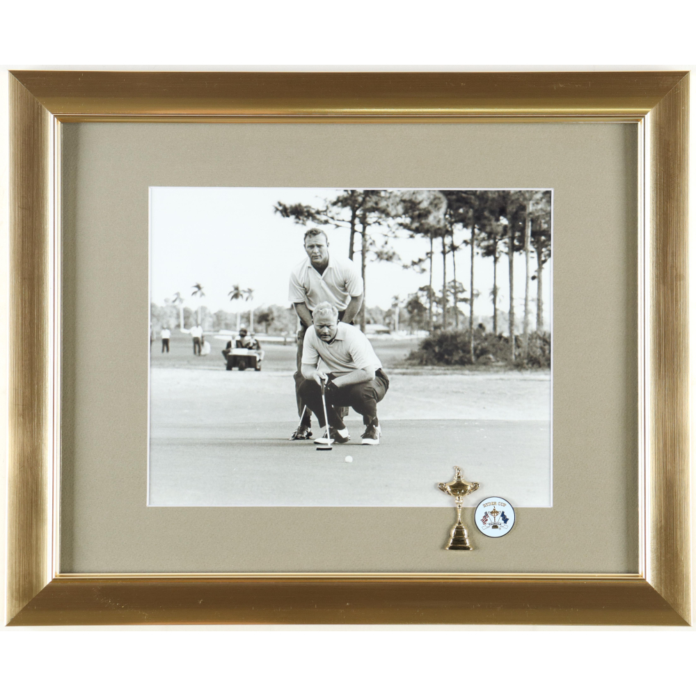 Arnold Palmer & Jack Nicklaus Custom Framed Photo Display With (2 ...