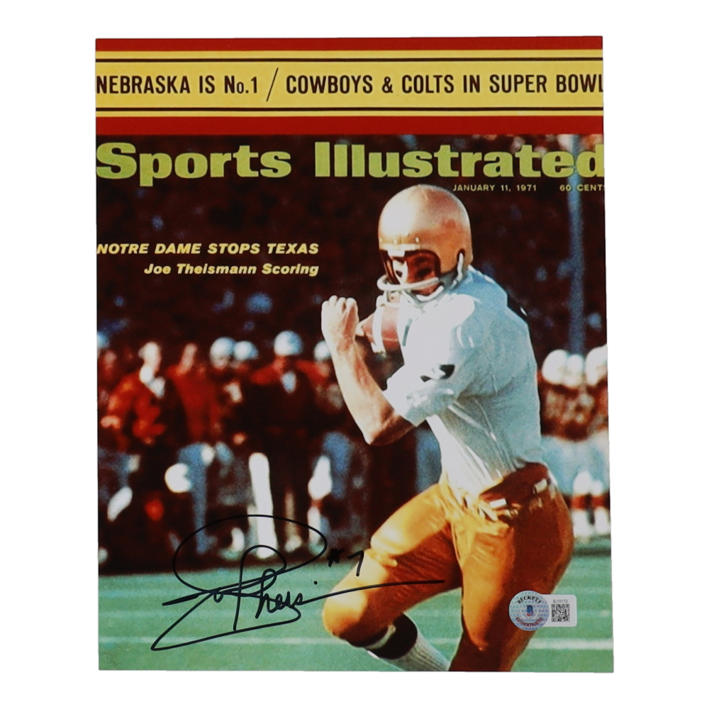 Joe Theismann Signed Notre Dame Fighting Irish 8x10 Photo (Beckett ...