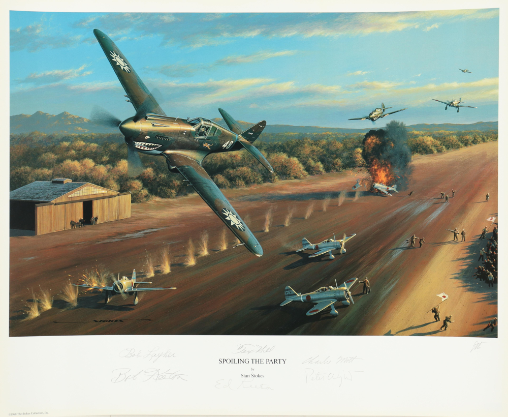 Stan Stokes Lithograph Signed By Robert Layher, Robert Keeton, Tex Hill ...