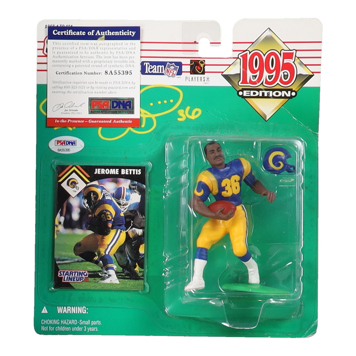 Jerome Bettis Signed Rams Starting Lineup Vinyl Figure with 1995 Kenner ...