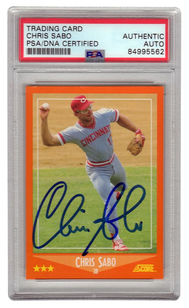 Chris Sabo Signed 1988 Score Rookie/Traded #100T XRC (PSA) | Pristine ...
