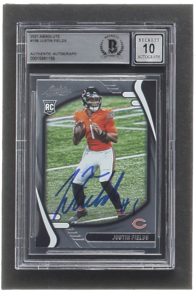 Justin Fields Signed 2021 Absolute #108 RC (BGS | Auto Grade 10 ...