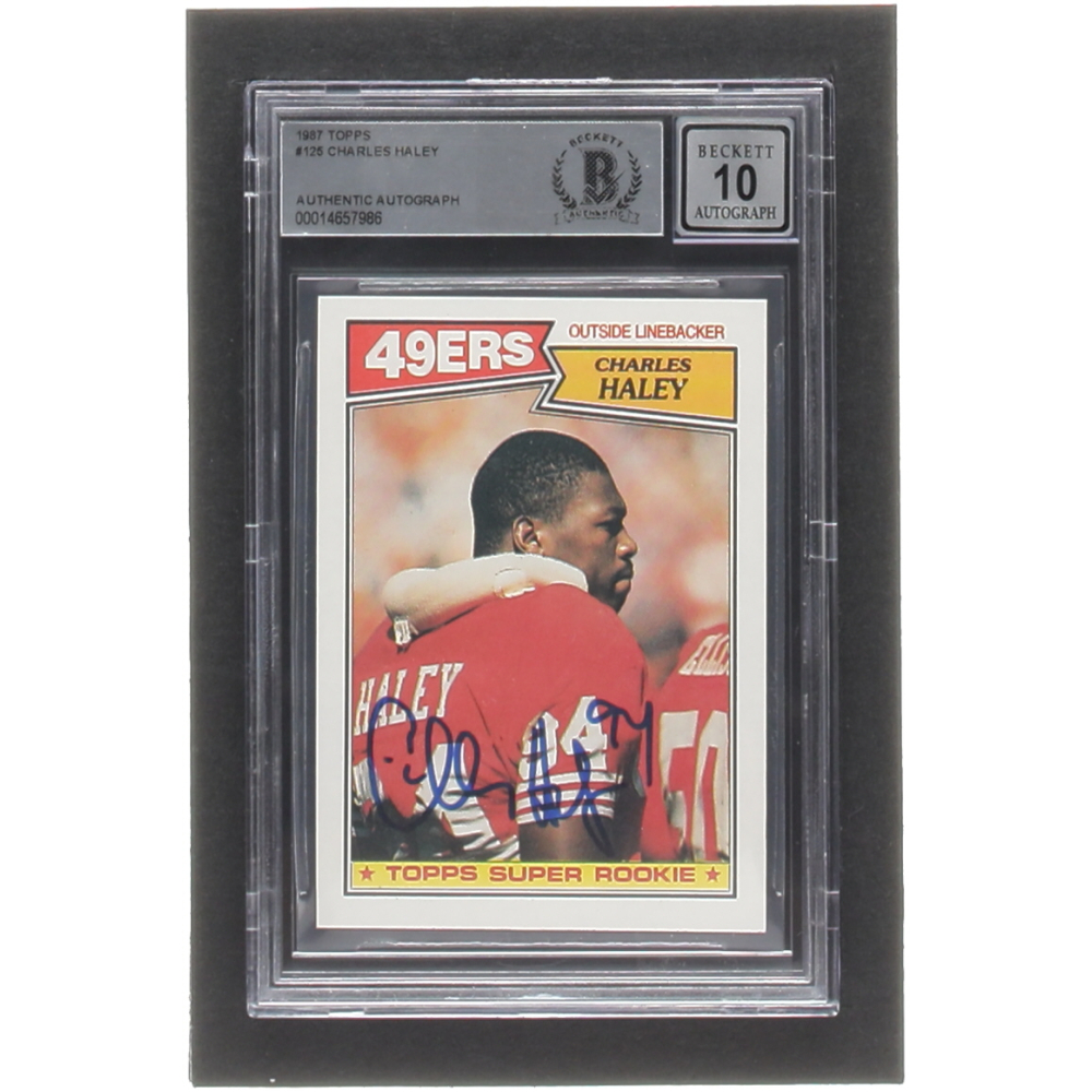 Charles Haley Signed 1987 Topps #125 RC (BGS | Auto Grade 10 ...