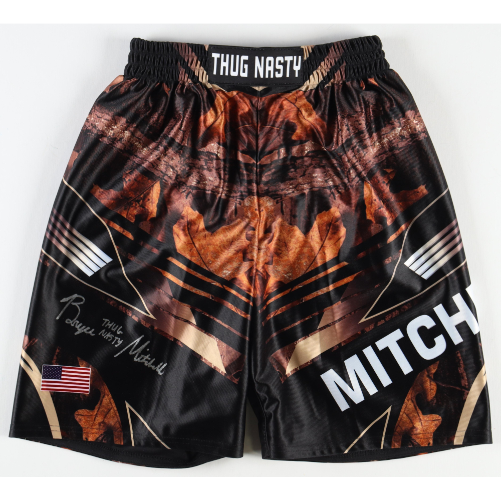 Bryce Mitchell Signed Camo UFC Fight Shorts Inscribed “Thug Nasty” (PA ...