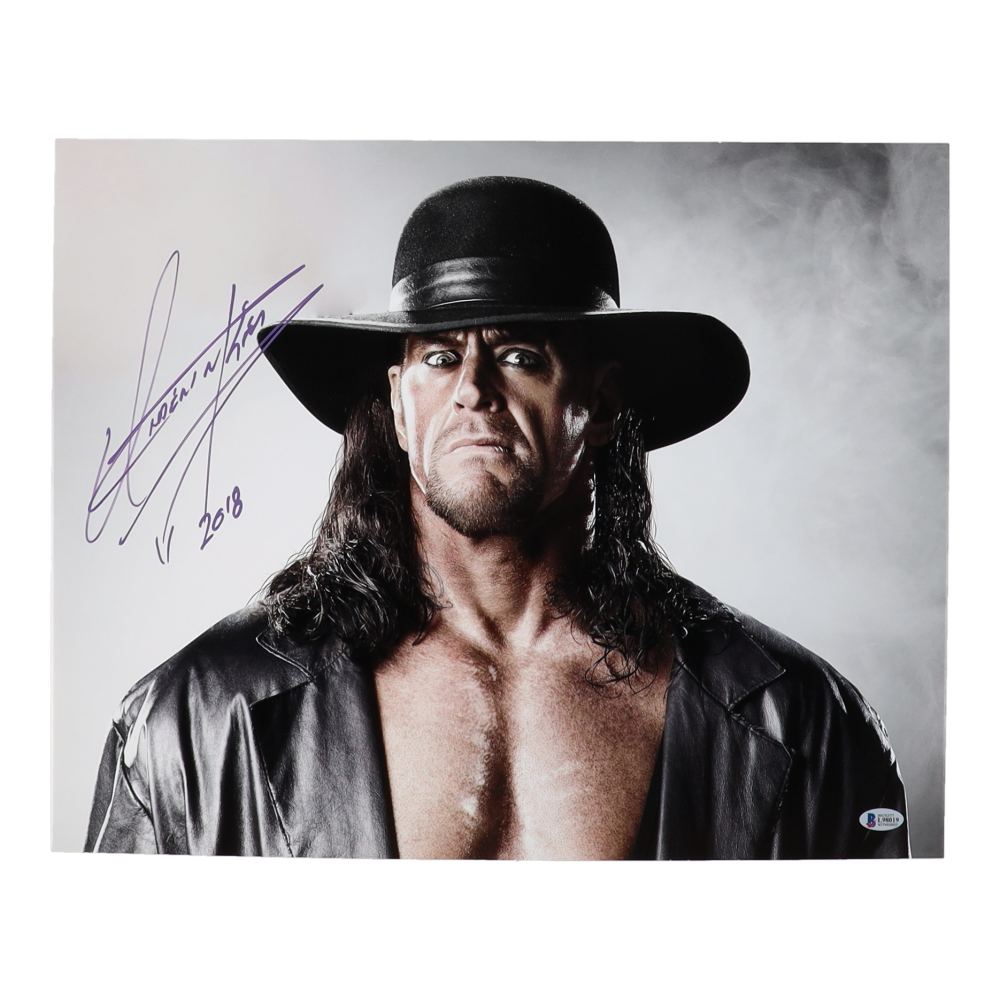 The Undertaker Signed WWE 16x20 Photo Inscribed "2018" (Beckett ...