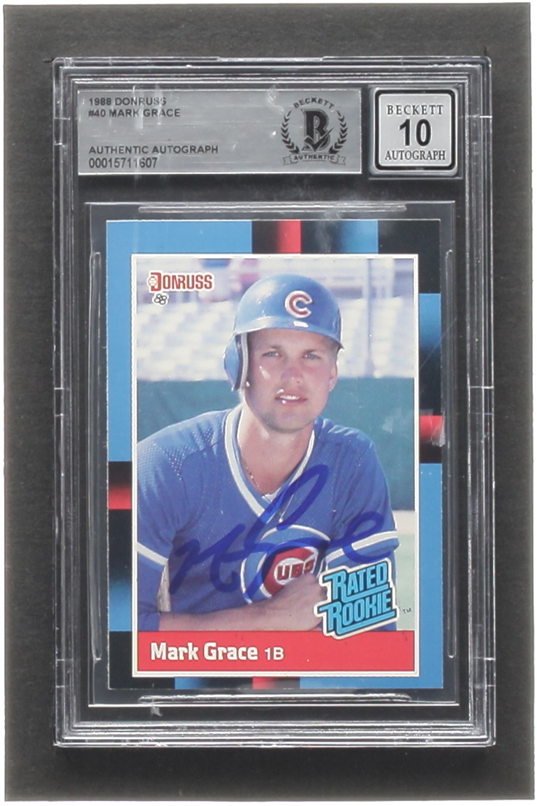 Mark Grace Signed 1988 Donruss #40 RC (BGS | Auto Grade 10) | Pristine ...