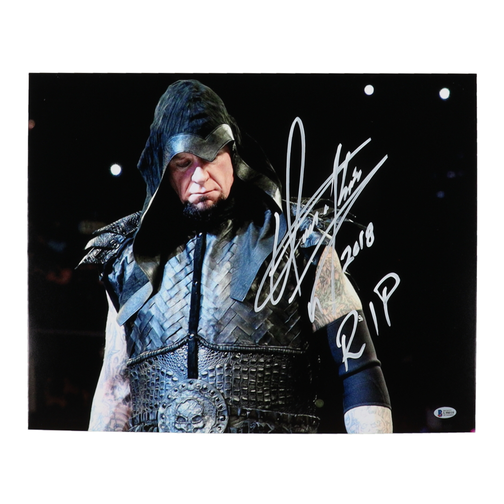 The Undertaker Signed WWE 16x20 Photo Inscribed "2018" & "RIP" (Beckett ...