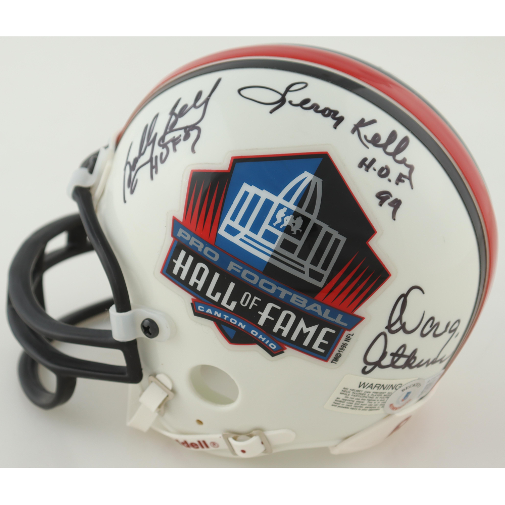 Signed Hall of Fame Logo Mini Helmet Signatures Include Raymond Berry ...