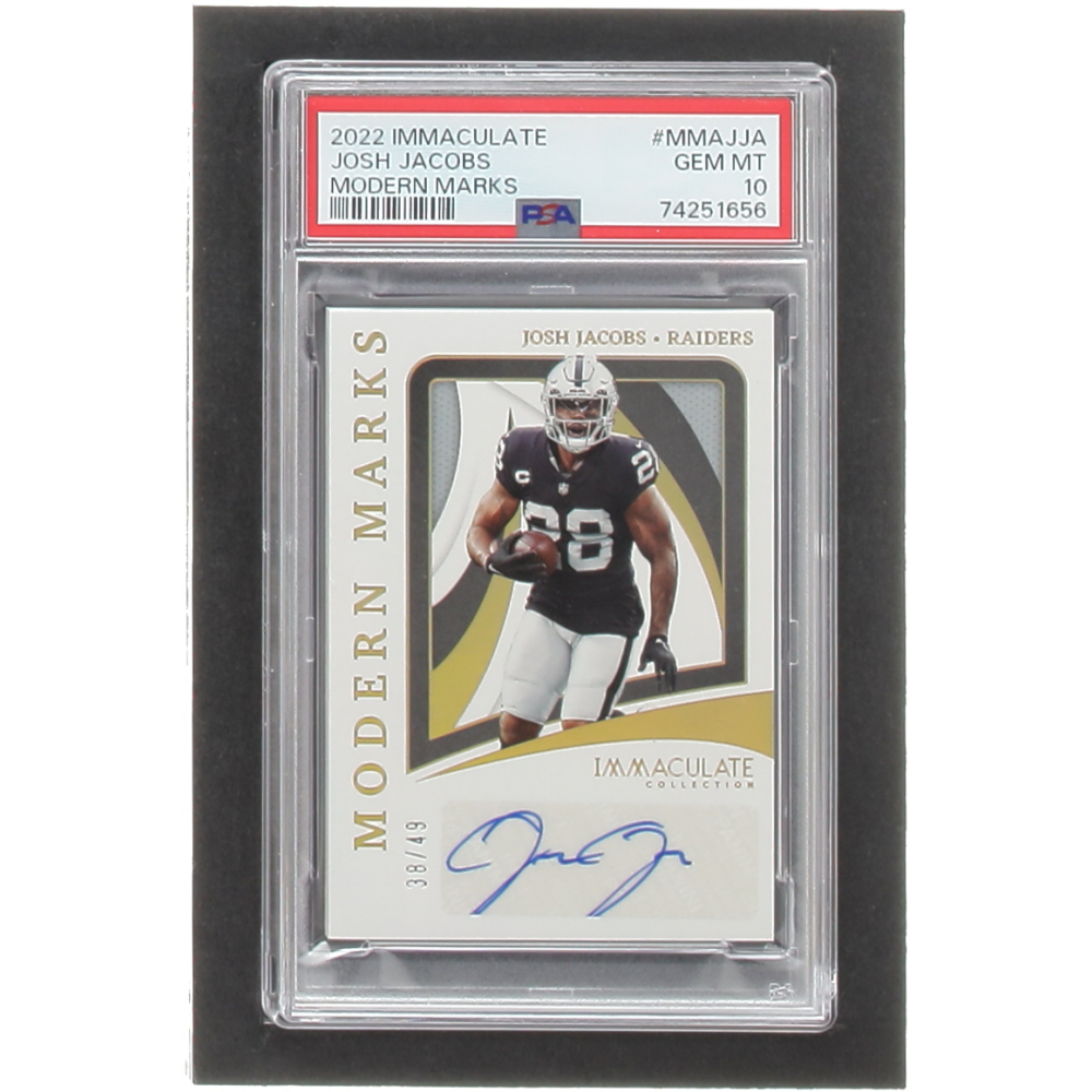 Josh Jacobs 2022 Immaculate Collection Modern Marks #25 #38/49 (PSA 10 ...