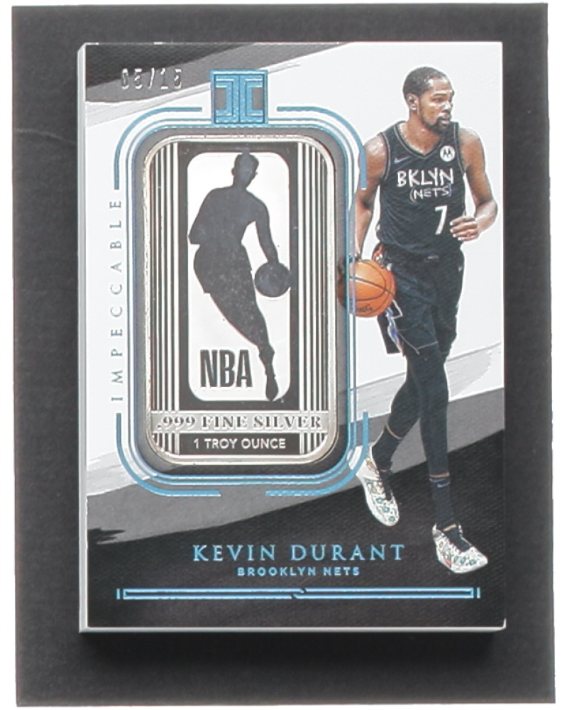 Kevin Durant 2020-21 Panini Impeccable Silver NBA Logo FOTL #10 #05/15 ...