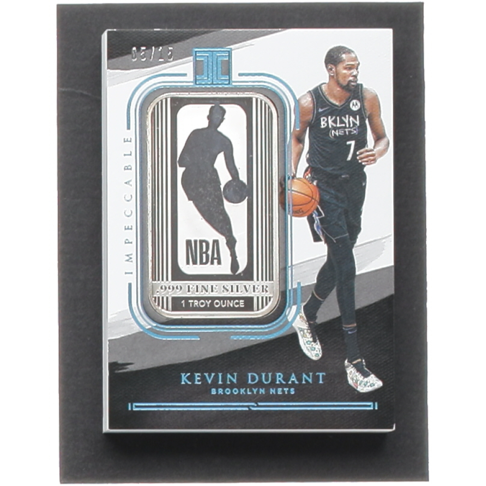 Kevin Durant 2020-21 Panini Impeccable Silver NBA Logo FOTL #10 #05/15 ...