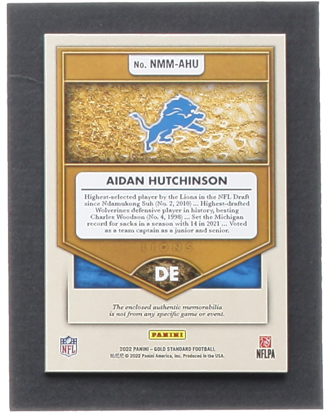 Aidan Hutchinson 2022 Panini Gold Standard Newly Minted Memorabilia #21 ...