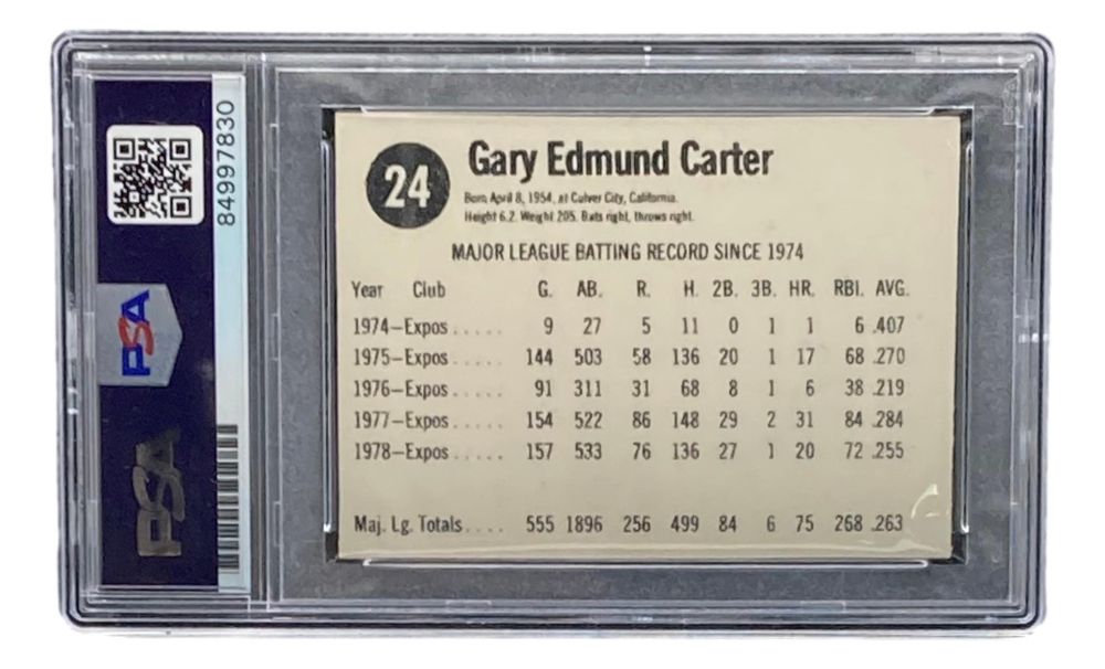 Gary Carter Signed 1979 Hostess #24 (PSA) | Pristine Auction