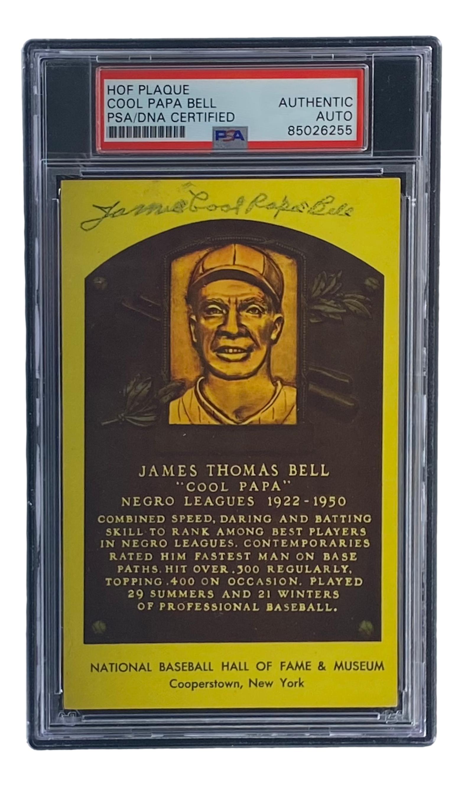 Cool Papa Bell Signed Hall of Fame Plaque Postcard (PSA) | Pristine Auction