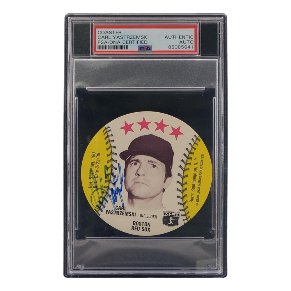 Carl Yastrzemski Signed Red Sox 1976 Disc Card (PSA) | Pristine Auction