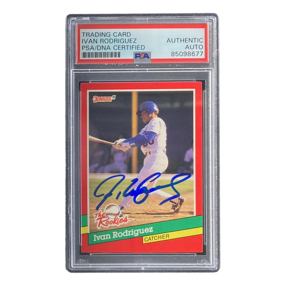 Ivan Rodriguez Signed 1991 Donruss Rookies #33 RC (PSA) | Pristine Auction