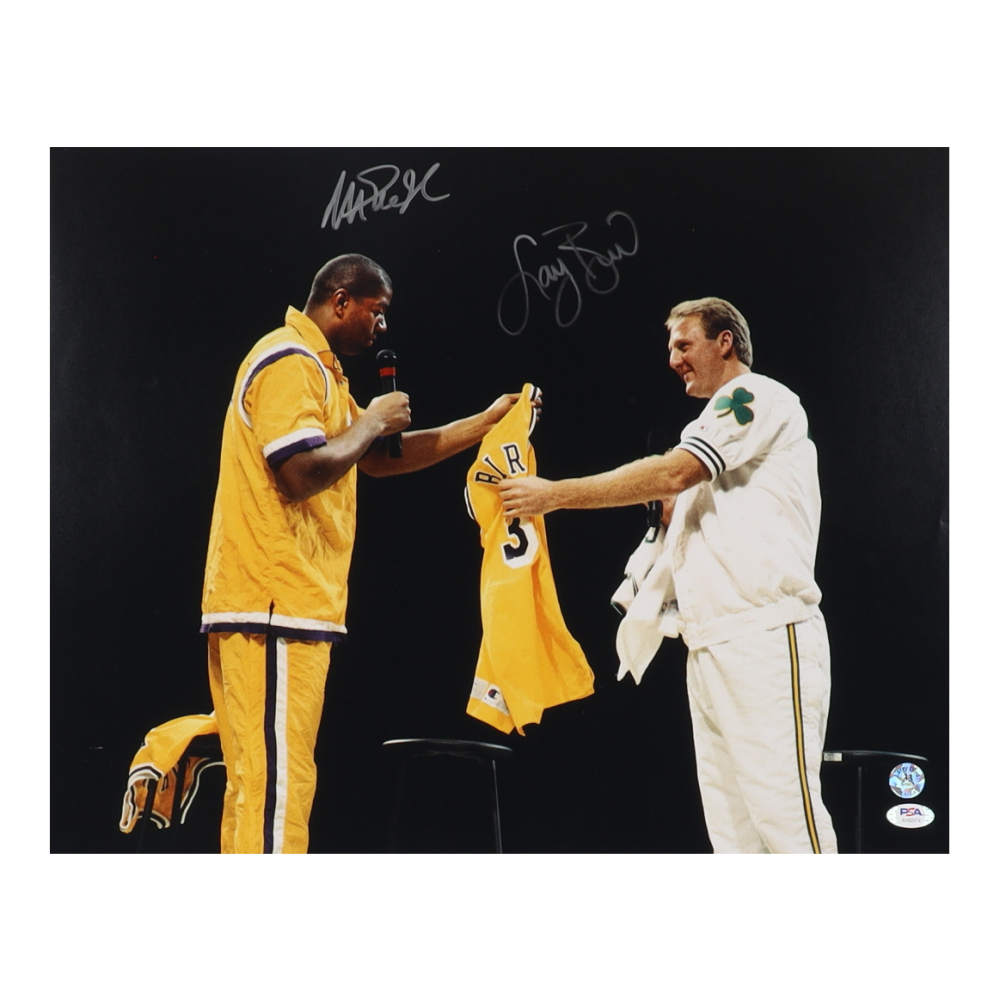 Larry Bird & Magic Johnson Signed 16x20 Photo (PSA & Bird) | Pristine Auction