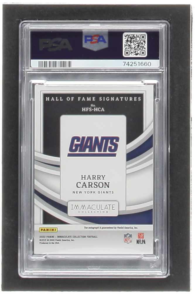 Harry Carson 2022 Immaculate Collection Immaculate HOF Signatures #17 ...