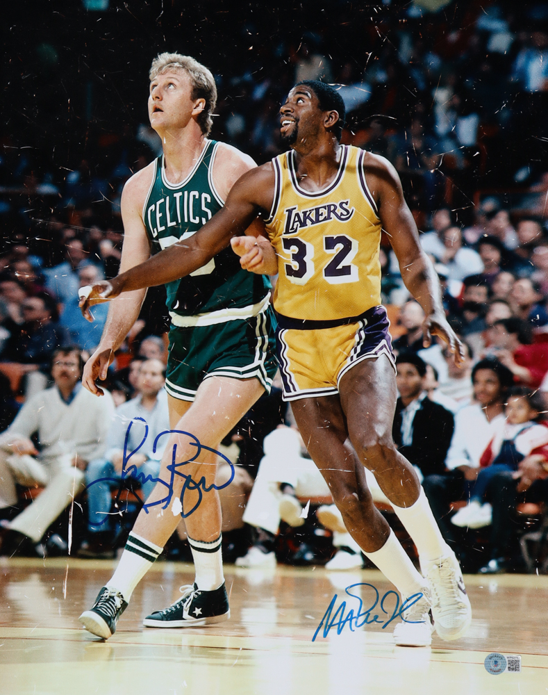 Larry Bird & Magic Johnson Signed 16x20 Photo (Beckett) | Pristine Auction