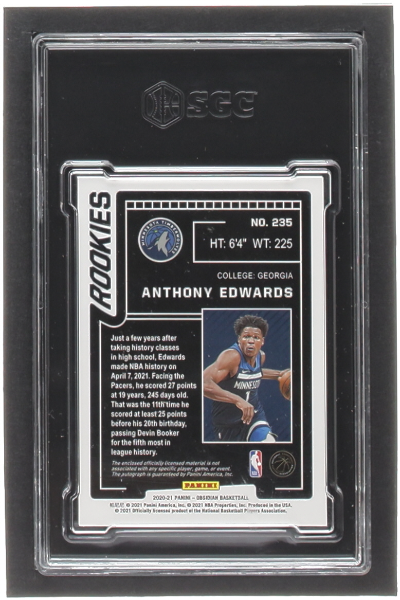 Anthony Edwards 2020-21 Panini Obsidian Electric Etch Red Flood #235 ...