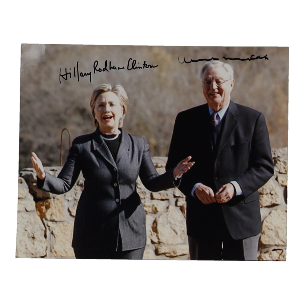 Hillary Rodham Clinton & Walter Mondale Signed 8x10 Photo (JSA ...