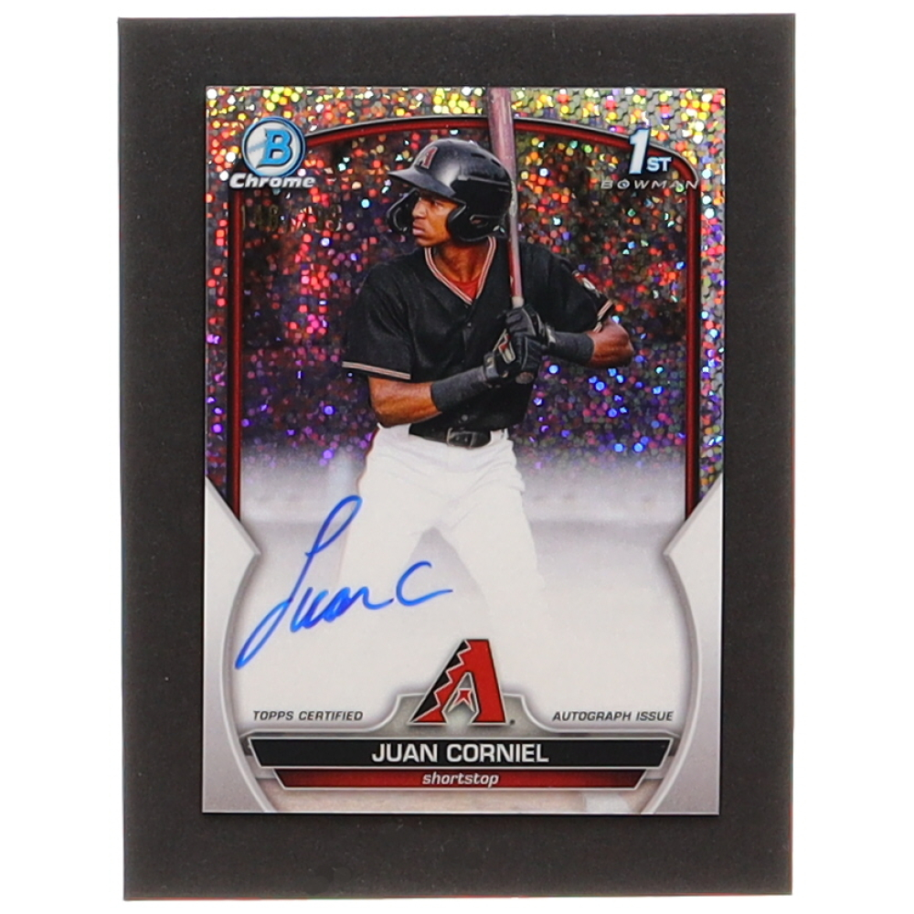 Juan Corniel 2023 Bowman Chrome Prospect Autographs Speckle Refractors ...