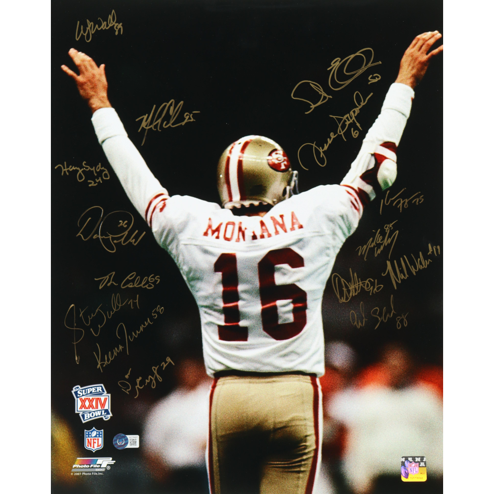 1989 49ers 16x20 Photo Signed by (15) with Wesley Walls, Harry Sydney ...