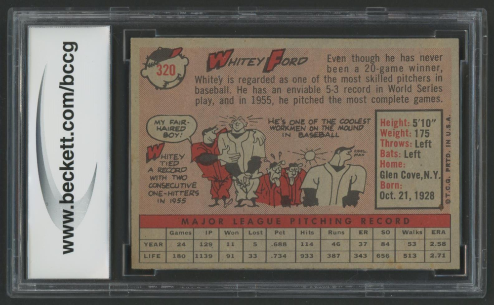 Whitey Ford 1958 Topps #320 (BCCG 8) | Pristine Auction