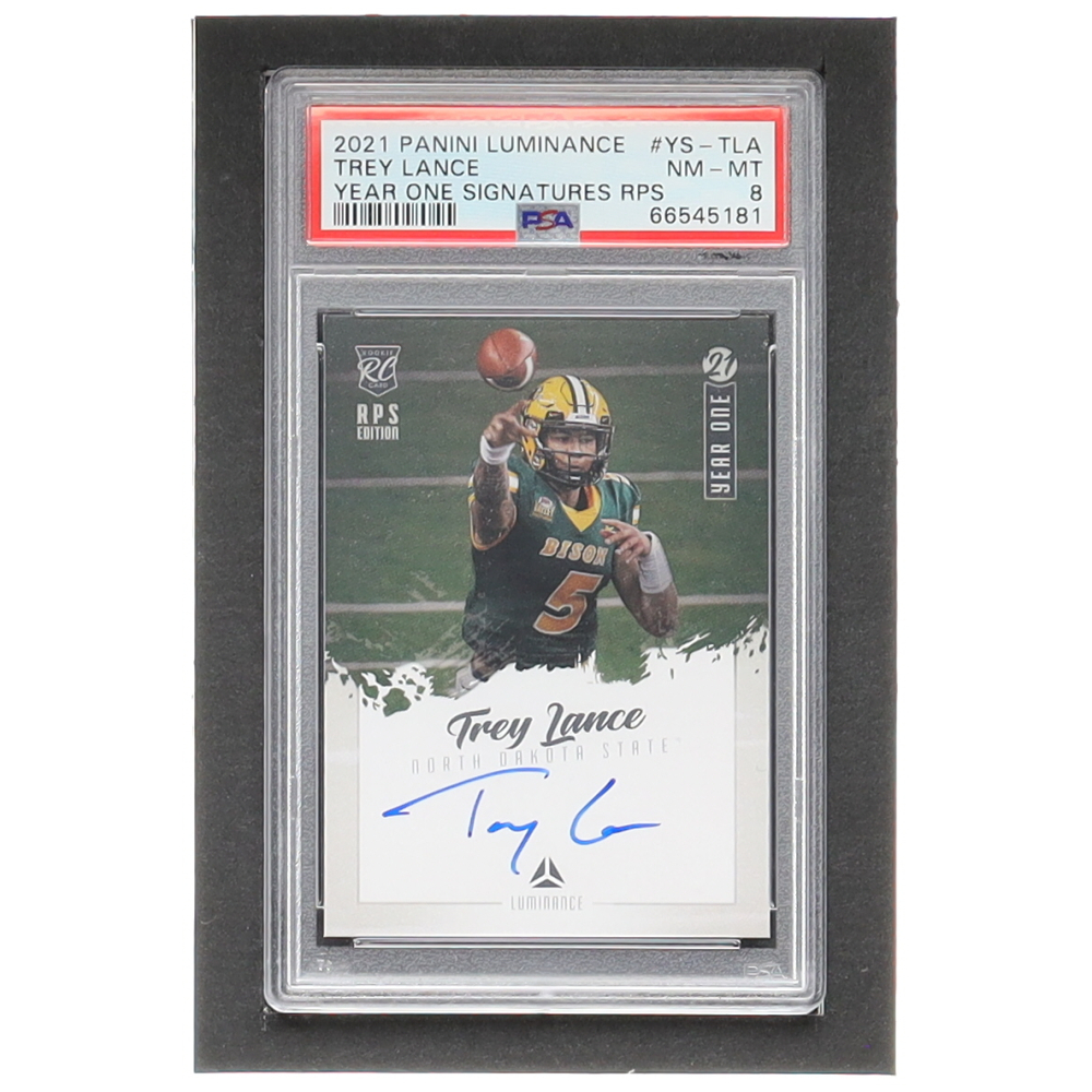Trey Lance 2021 Panini Luminance Year One Signatures RPS #5 RC (PSA 8 ...